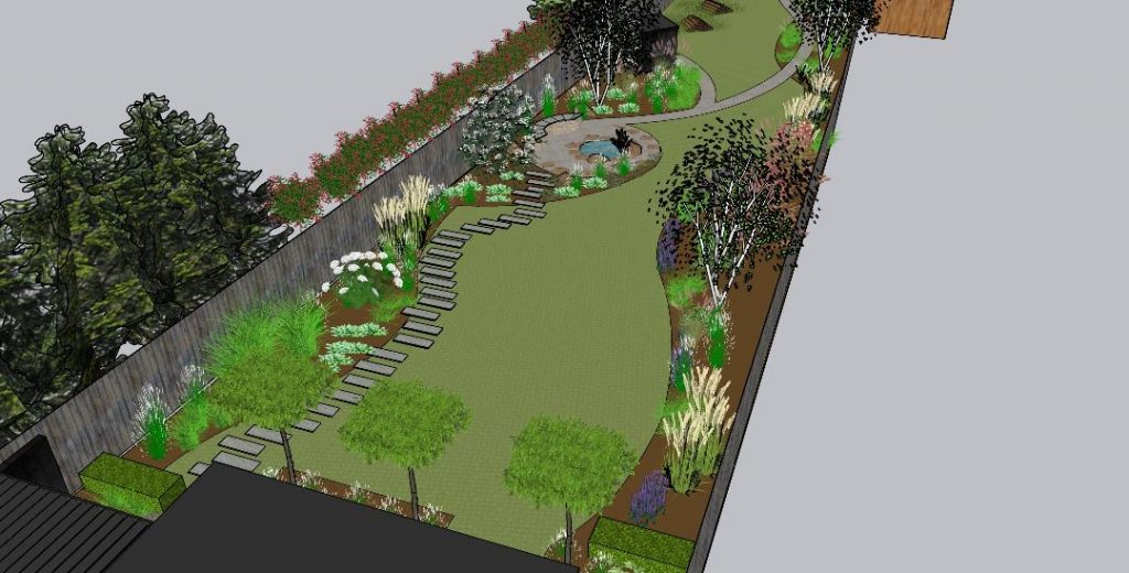 Naturalistic garden design for a new build in Banstead – NR Garden Design